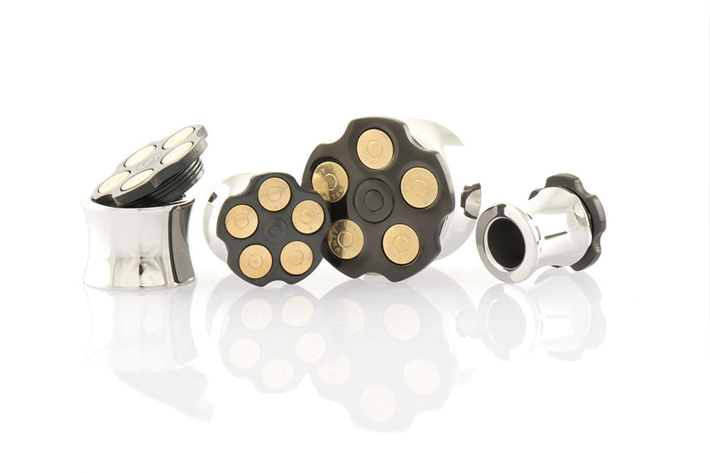 Surgical steel double flared plug REVOLVER CYLINDER ++SALE++ | PIERCINGLINE